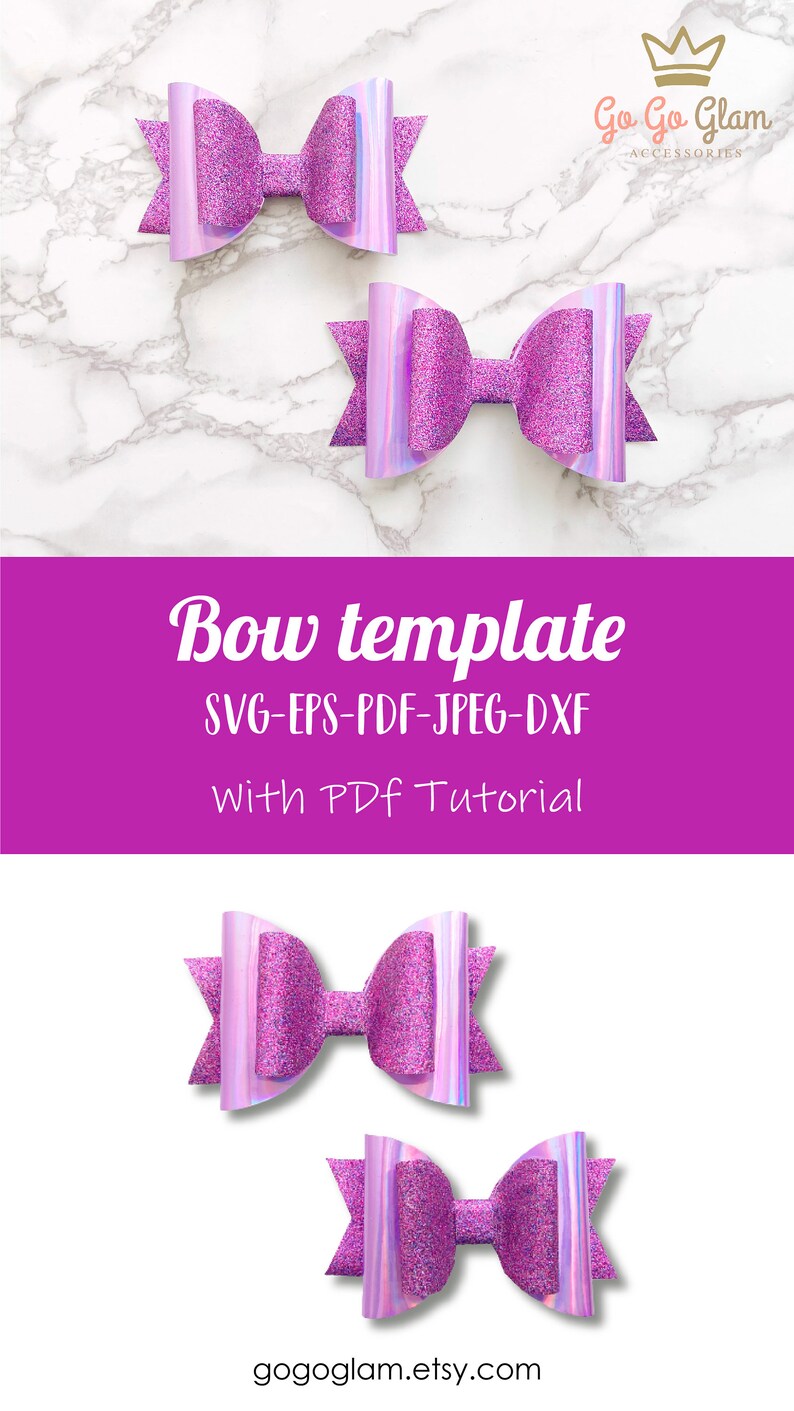 Bow Template SVG Svg Pattern Bow Pdf Diy Bow Pdf Eps Bow - Etsy