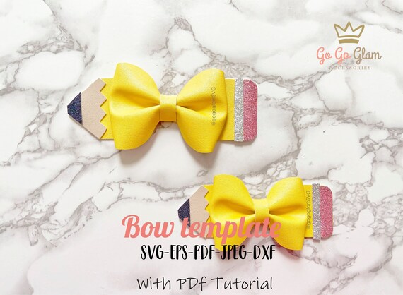 Pencil Girl Bow Template Back to School Pencil DIY Bow Girl - Etsy