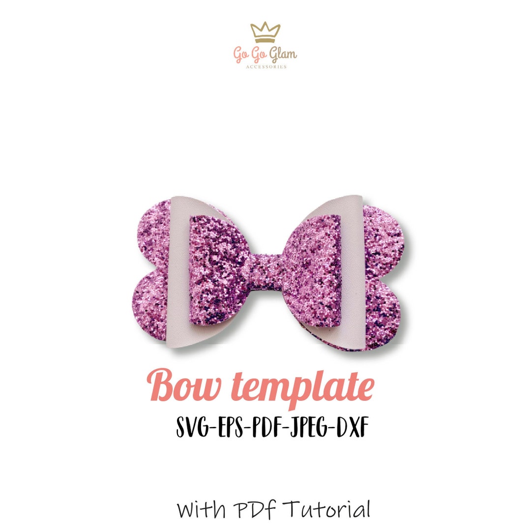 Heart Bow Svg, Svg Bow Template, Pdf Pattern Bow, Pdf Diy Bow - Etsy