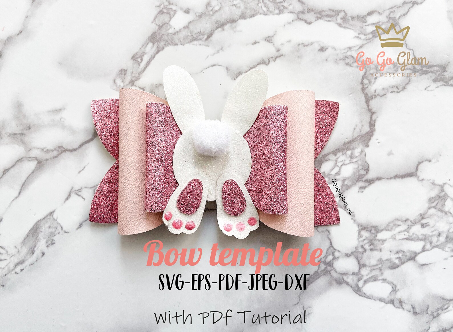 Easter Svg Bow Bunny Svg Bow Bunny Bow Template Diy Bunny | Etsy