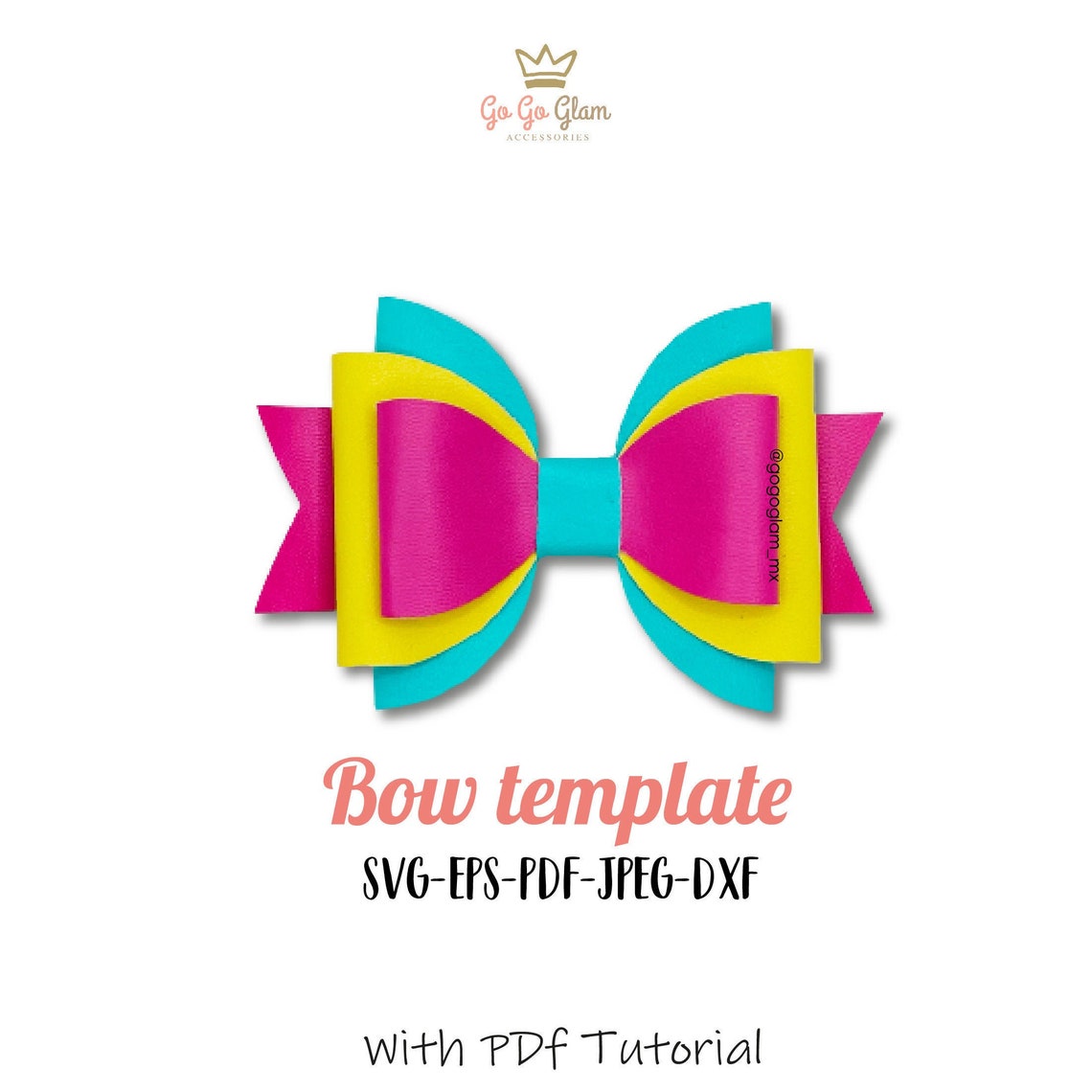 Bow template svg pdf bow template large bow svg | Etsy