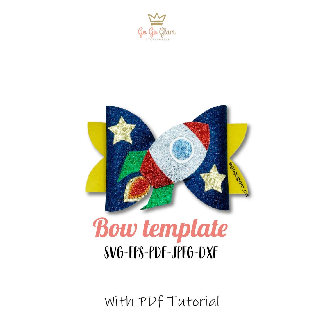Space Bow Svg, Digital Bow Template, Diy Bow Cricut, Spaceship Bow ...