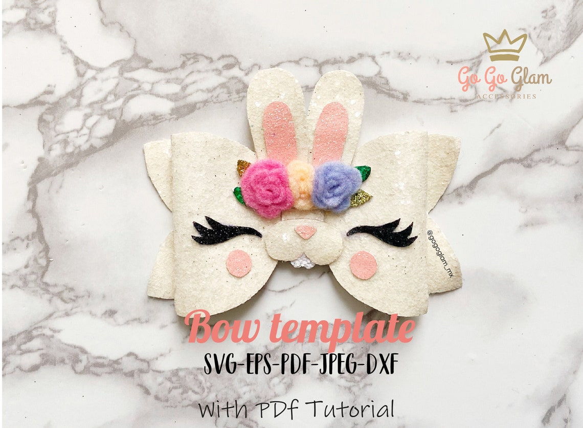 Svg Bunny Bow Easter Bow Template Cricut Bow Template Svg - Etsy