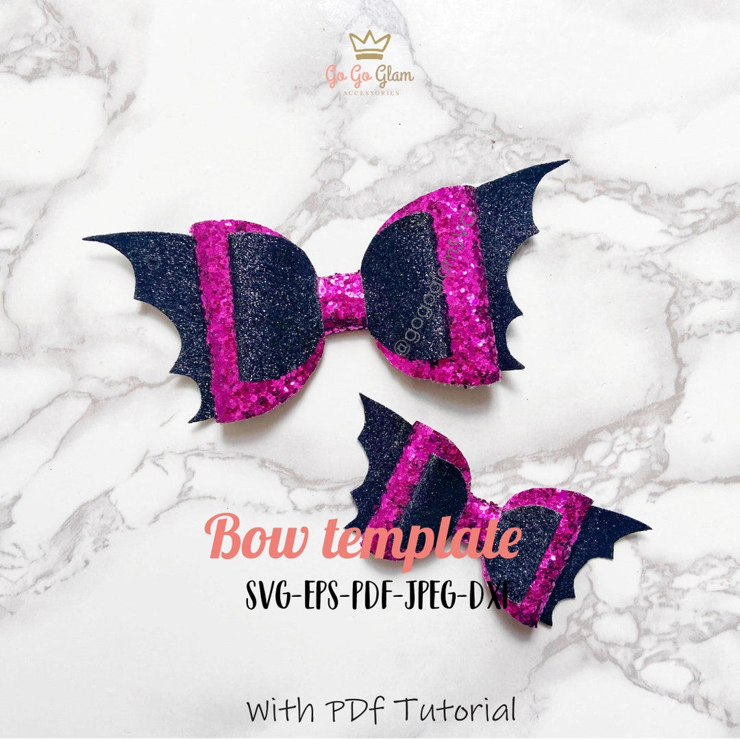 Halloween Bow Svg / Bat Bow Template / PDF Bat Bow / Halloween Cricut ...