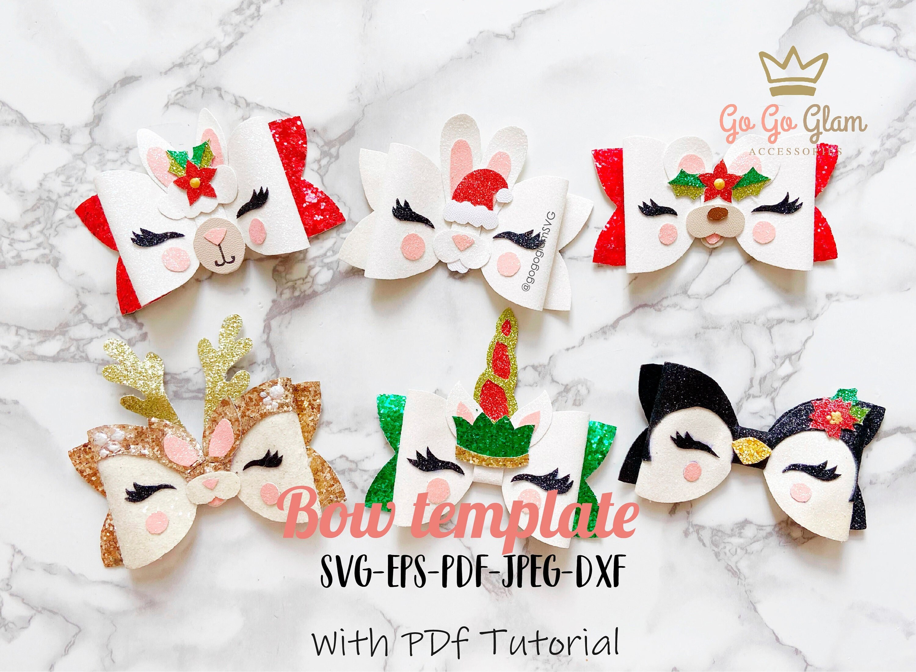 Set de diseños de moldes moño svg plantillas lazos svg moños | Etsy México