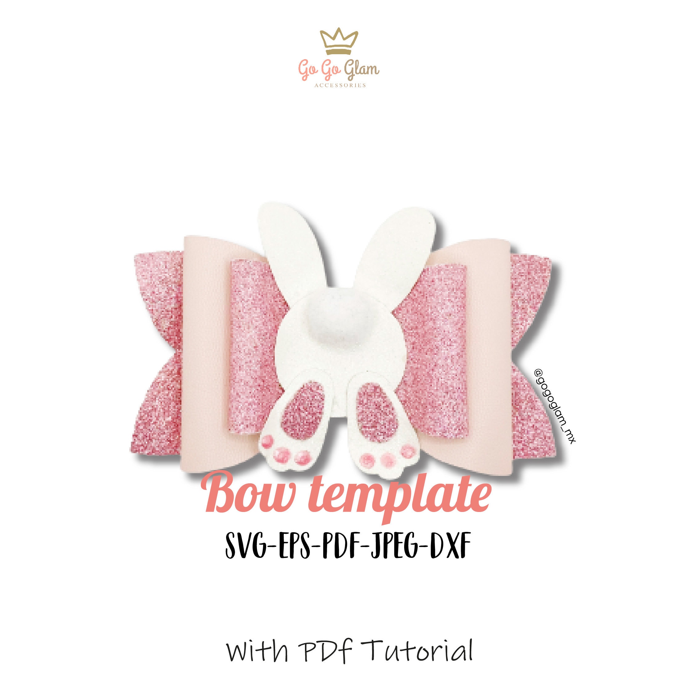 Easter Svg Bow Bunny Svg Bow Bunny Bow Template Diy Bunny - Etsy UK