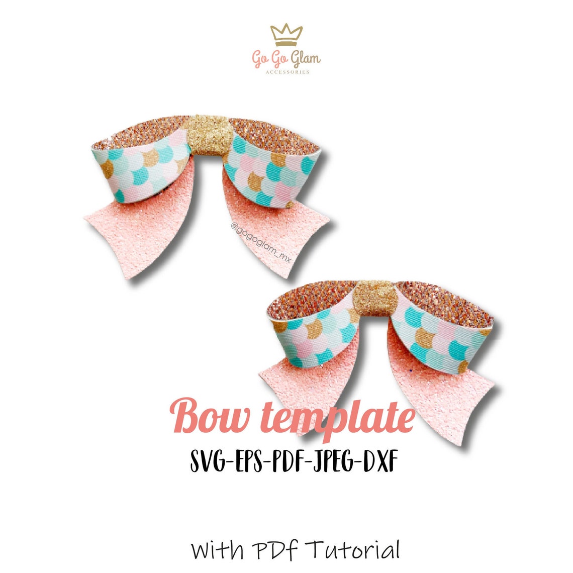 Pattern Bow Template Svg Bow File Pdf Bow Bow for Cut | Etsy