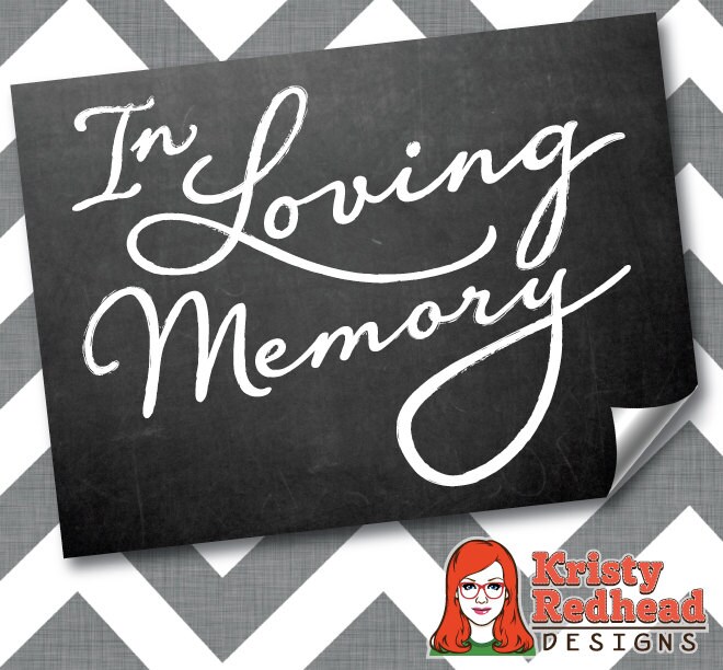 Printable Chalkboard in Loving Memory Decor - Etsy