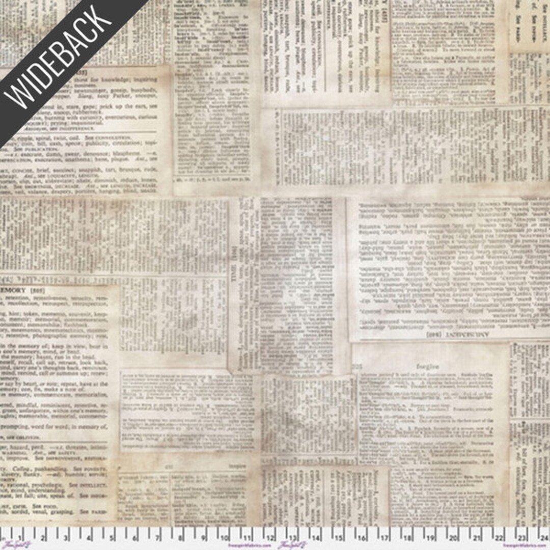 Dictionary 108" Precut Cotton Quilting Wideback by Tim Holtz for Free ...