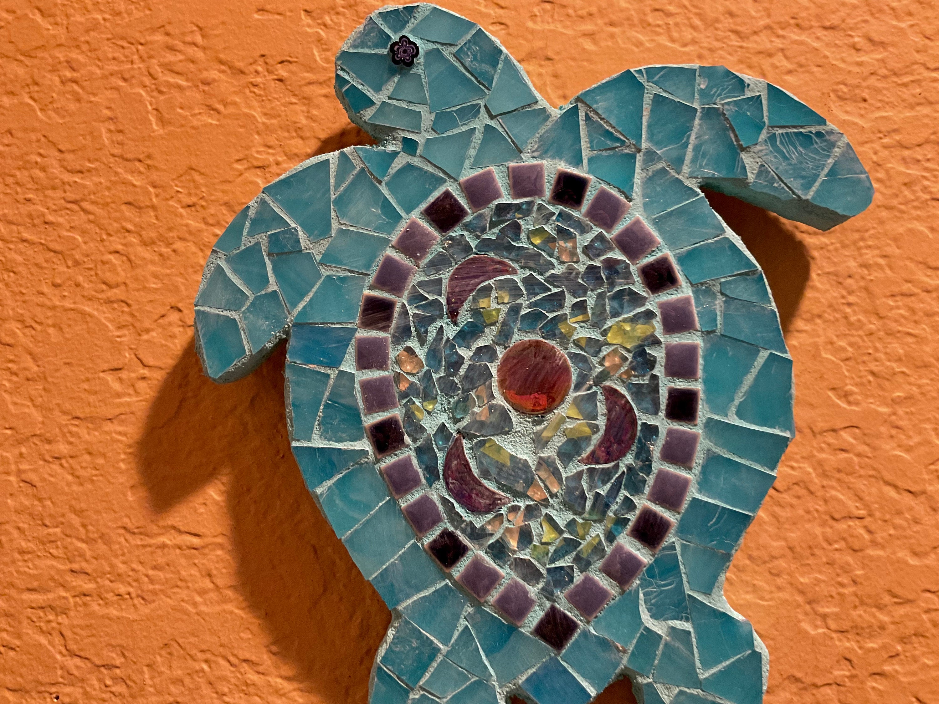 Turquoise Mosaic Sea Turtle Wall Art - Etsy