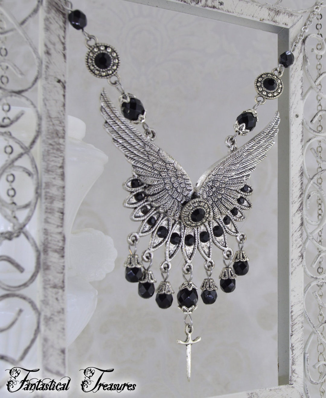 Fallen Gothic Angel Statement Necklace - Etsy