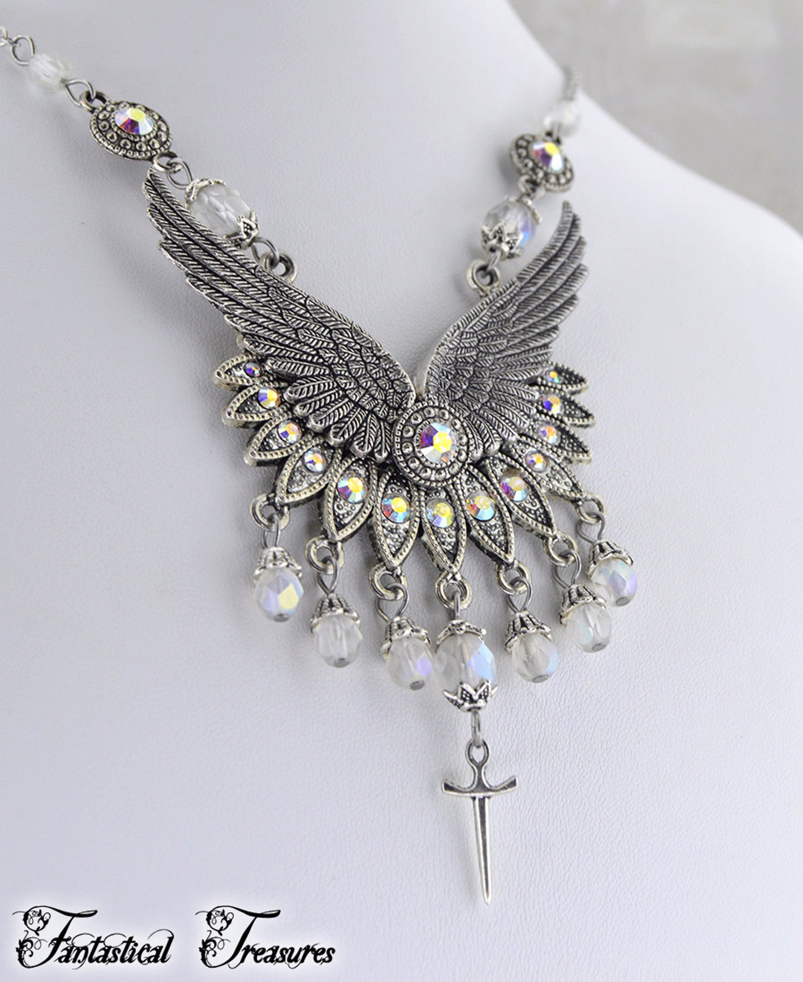 Fallen Gothic Angel Statement Necklace - Etsy