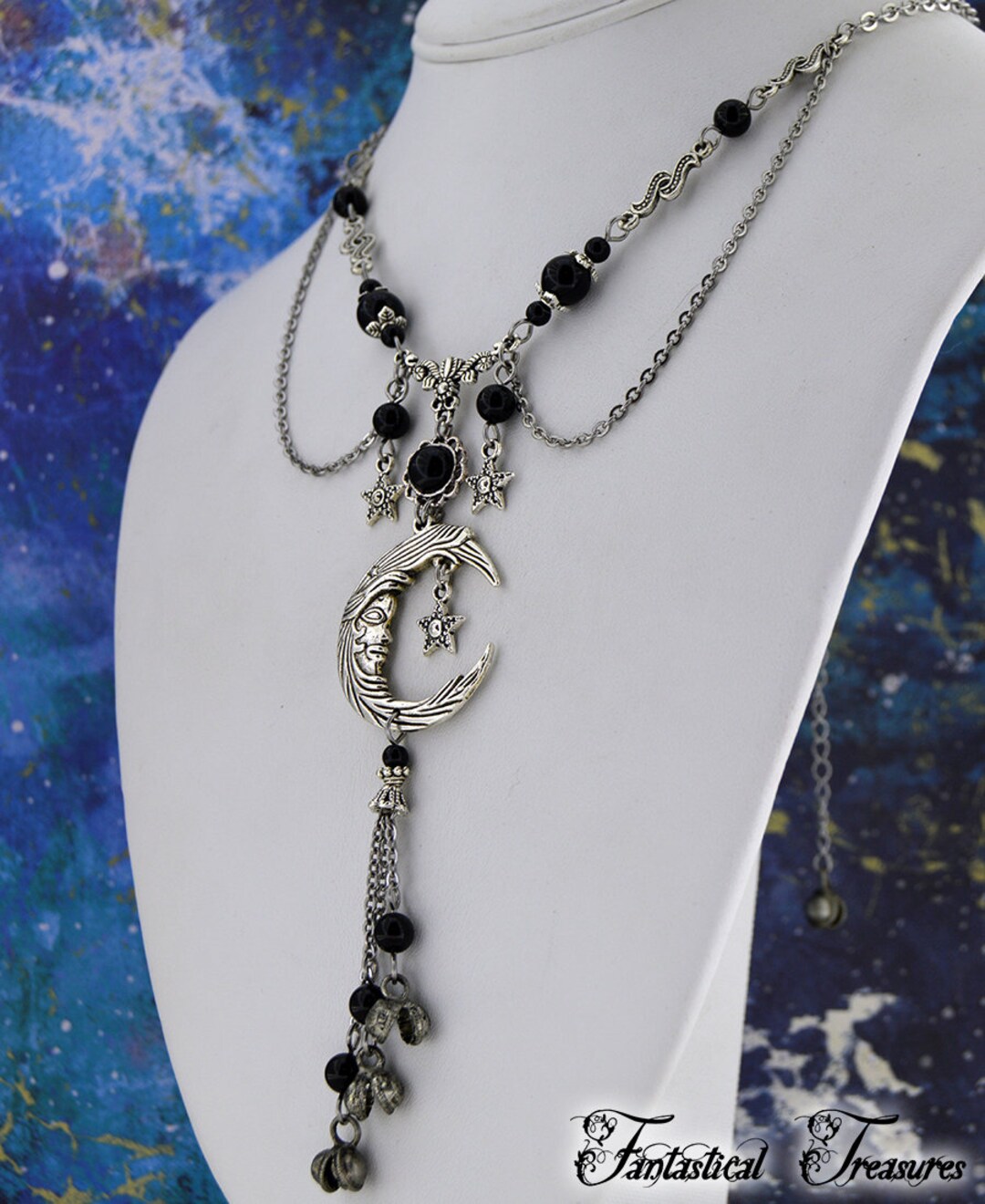 Bella Luna Moon Necklace | Bohemian Moon Necklace, Onyx Moon Necklace ...