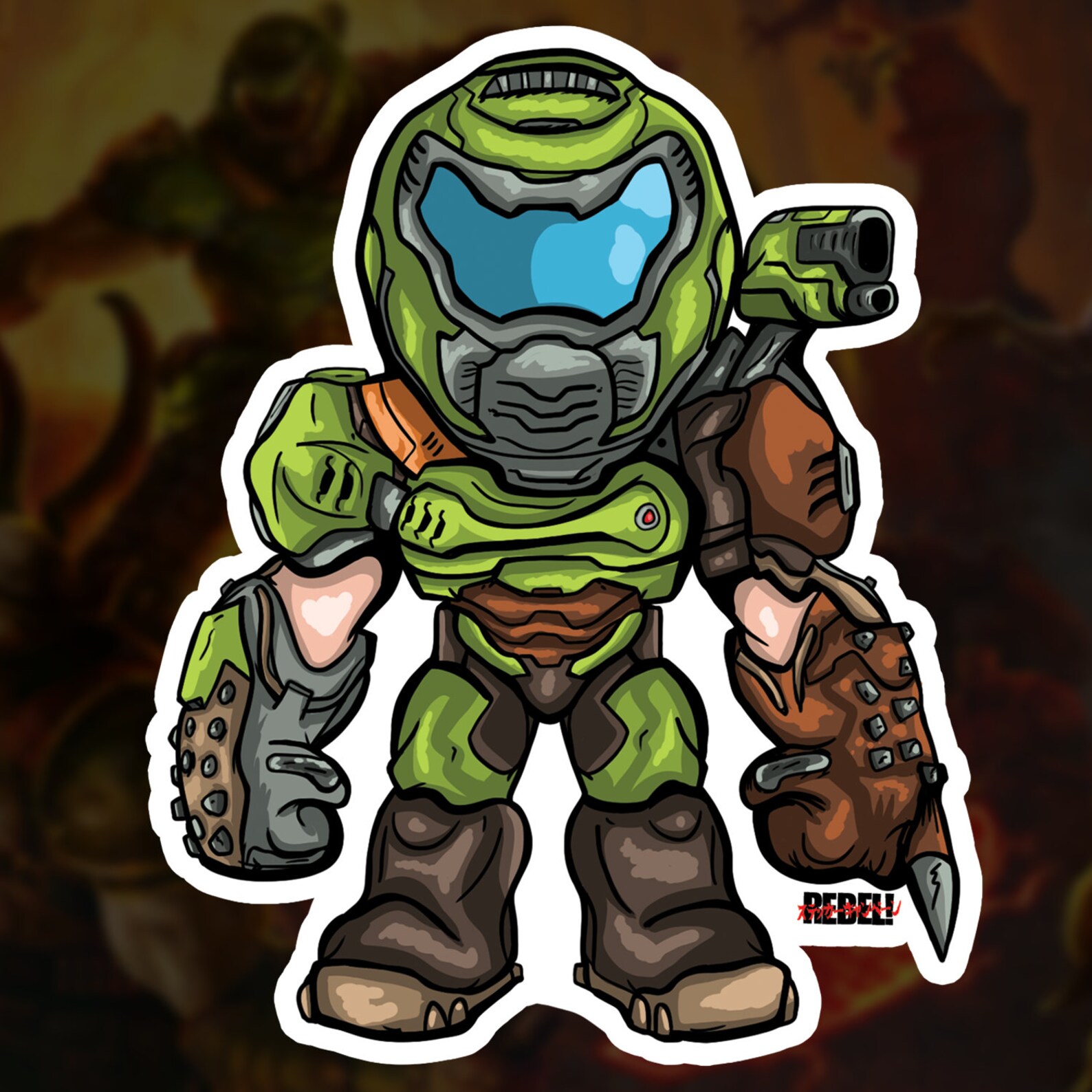 Doom Slayer Doom Eternal Die Cut Vinyl Sticker | Etsy