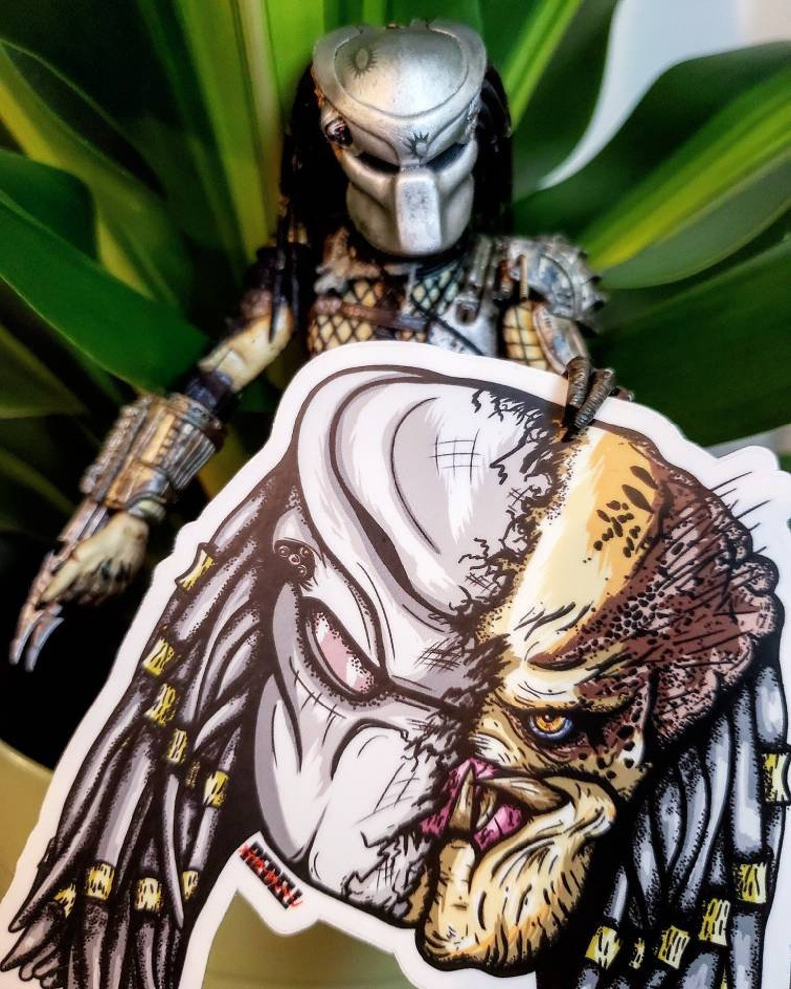 The Predator Split Helmet Die Cut Vinyl Sticker - Etsy