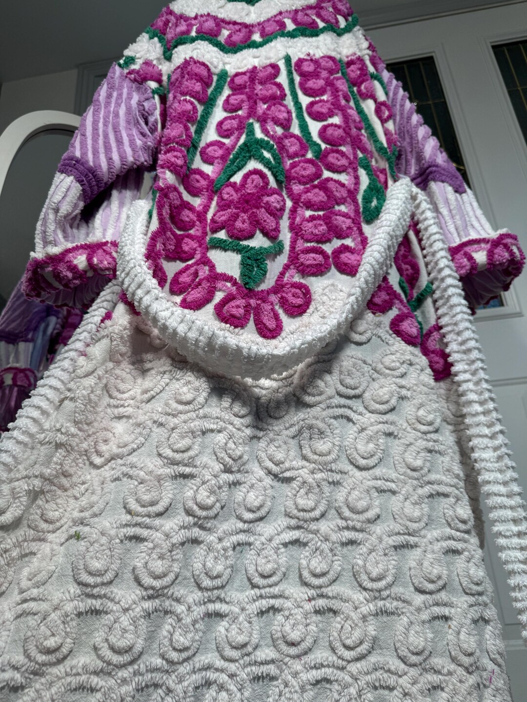 Large Plush and Heavy “plum Perfect Nanny” Vintage Chenille Bathrobe ...