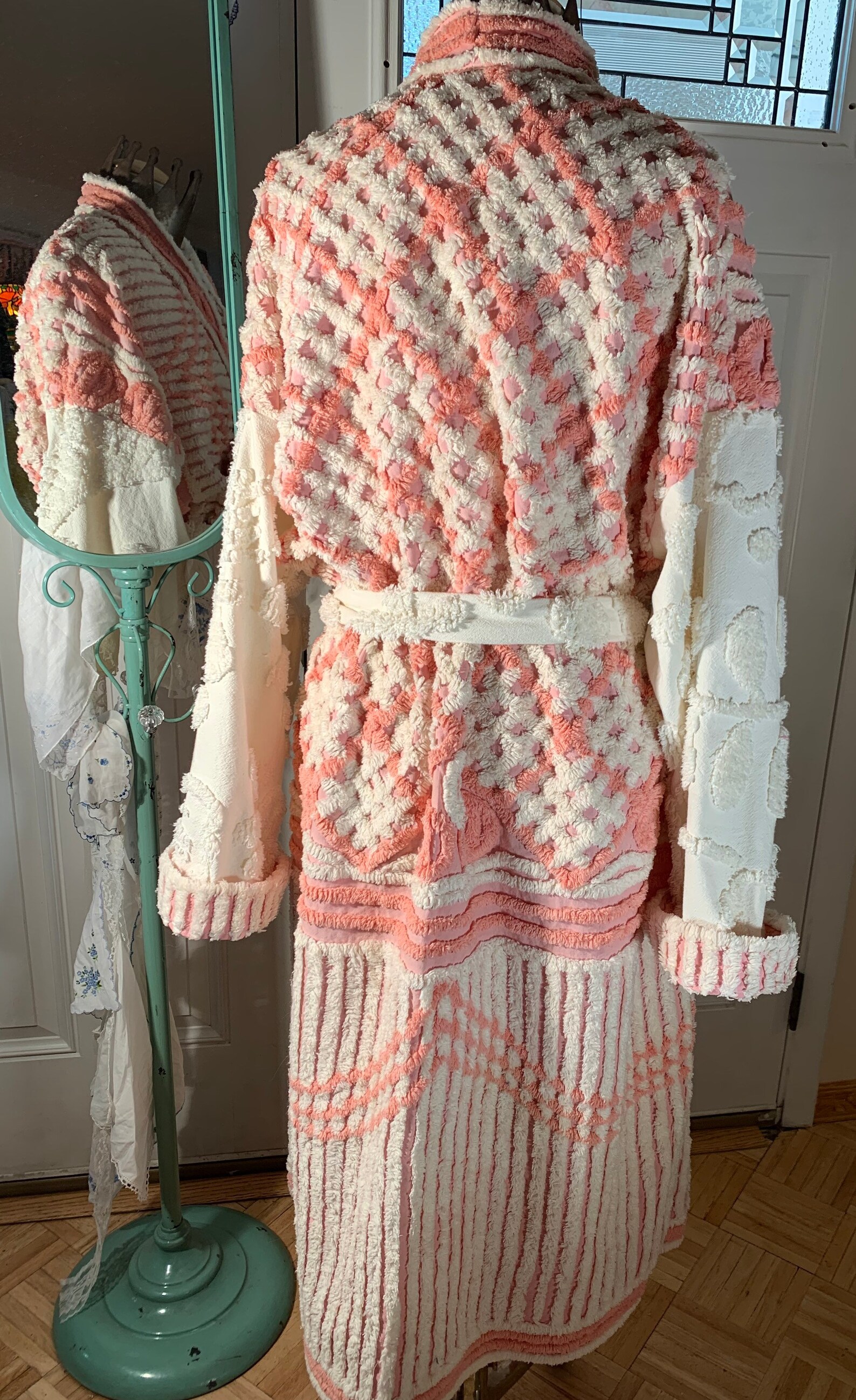 XL Heavy Plush peaches and Whipped Cream Chenille Bathrobe | Etsy
