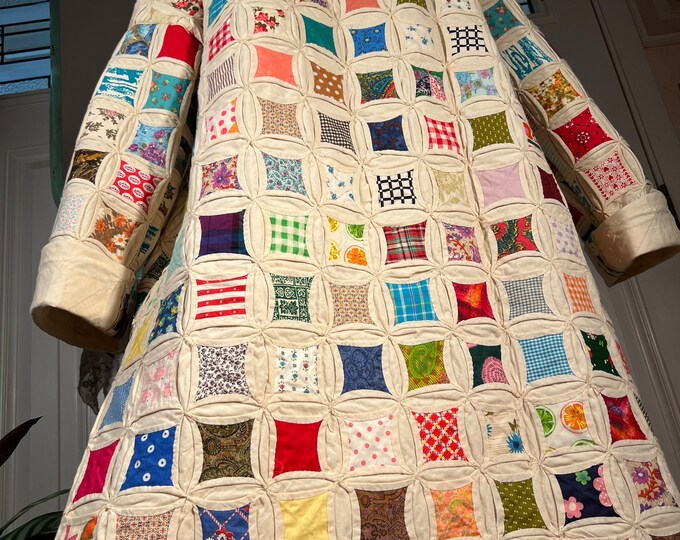 Large Pristine ‘cathedral Window’ Coat Upcycled From Vintage Handmade ...