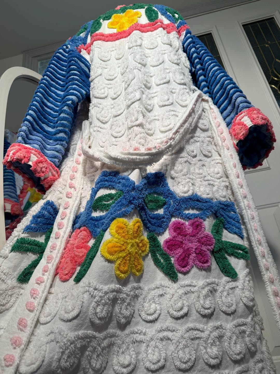 Small and Plush “colorful Nanny” Vintage Chenille Bathrobe Upcycled ...