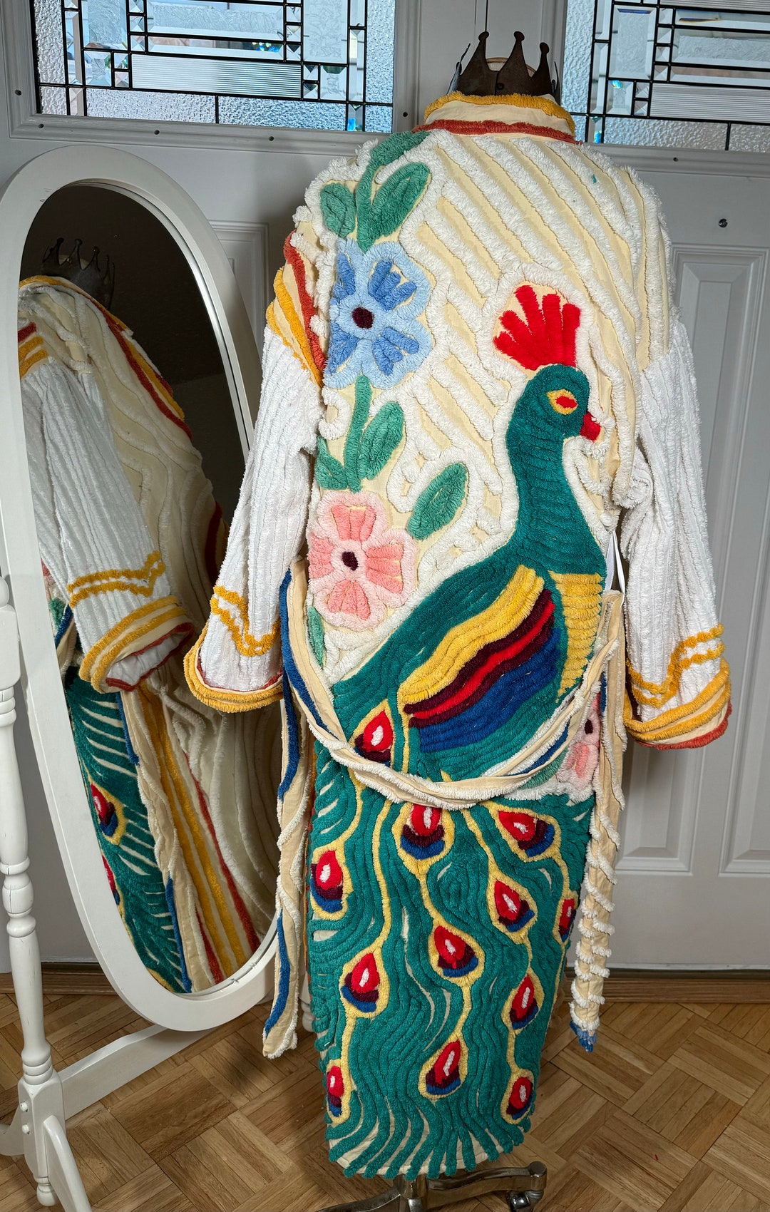 Small Super Plush “earth Angel” Vintage Chenille Bathrobe Upcycled From ...