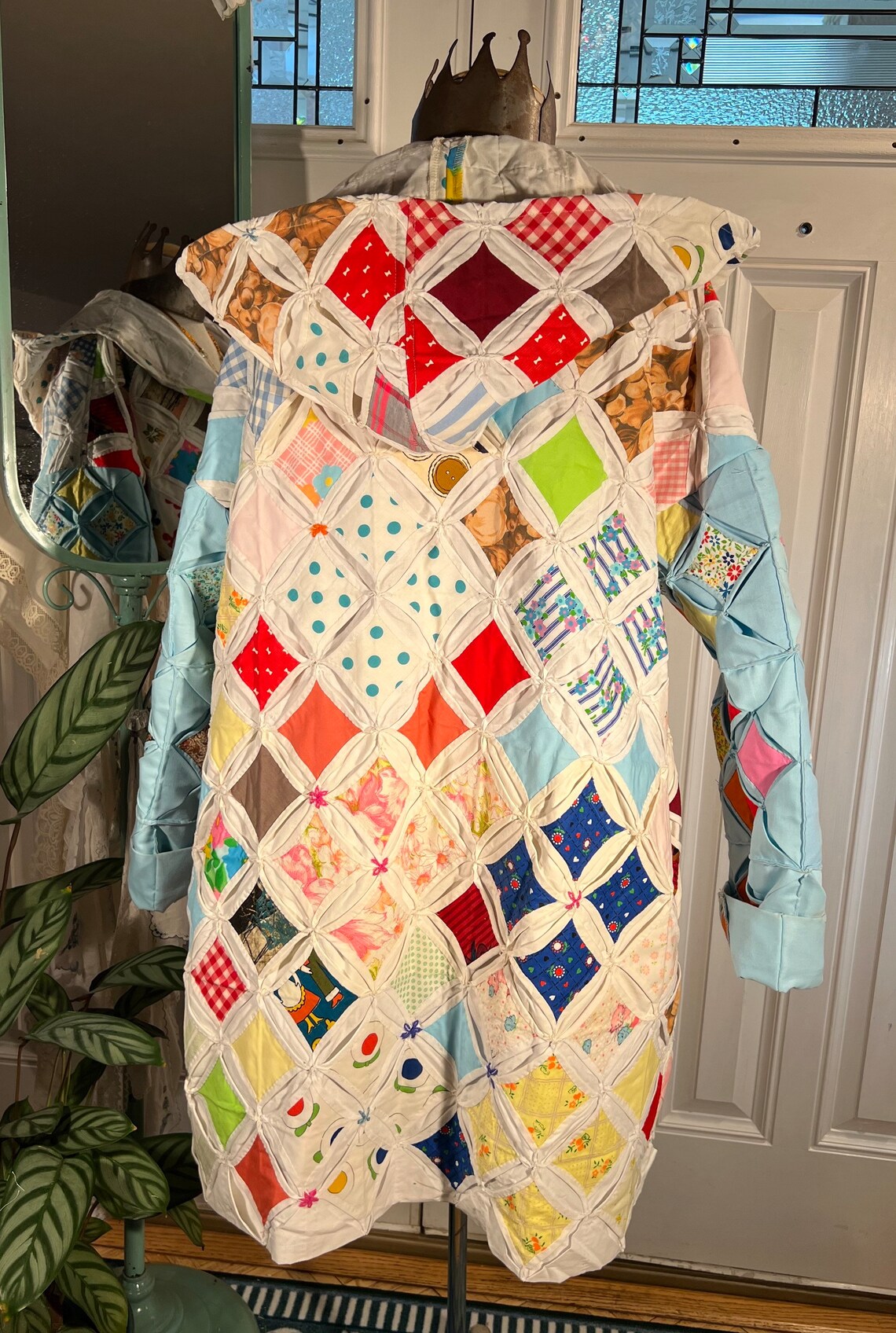 Large Combo cathedral Window Patchwork Coat Upcycled From - Etsy