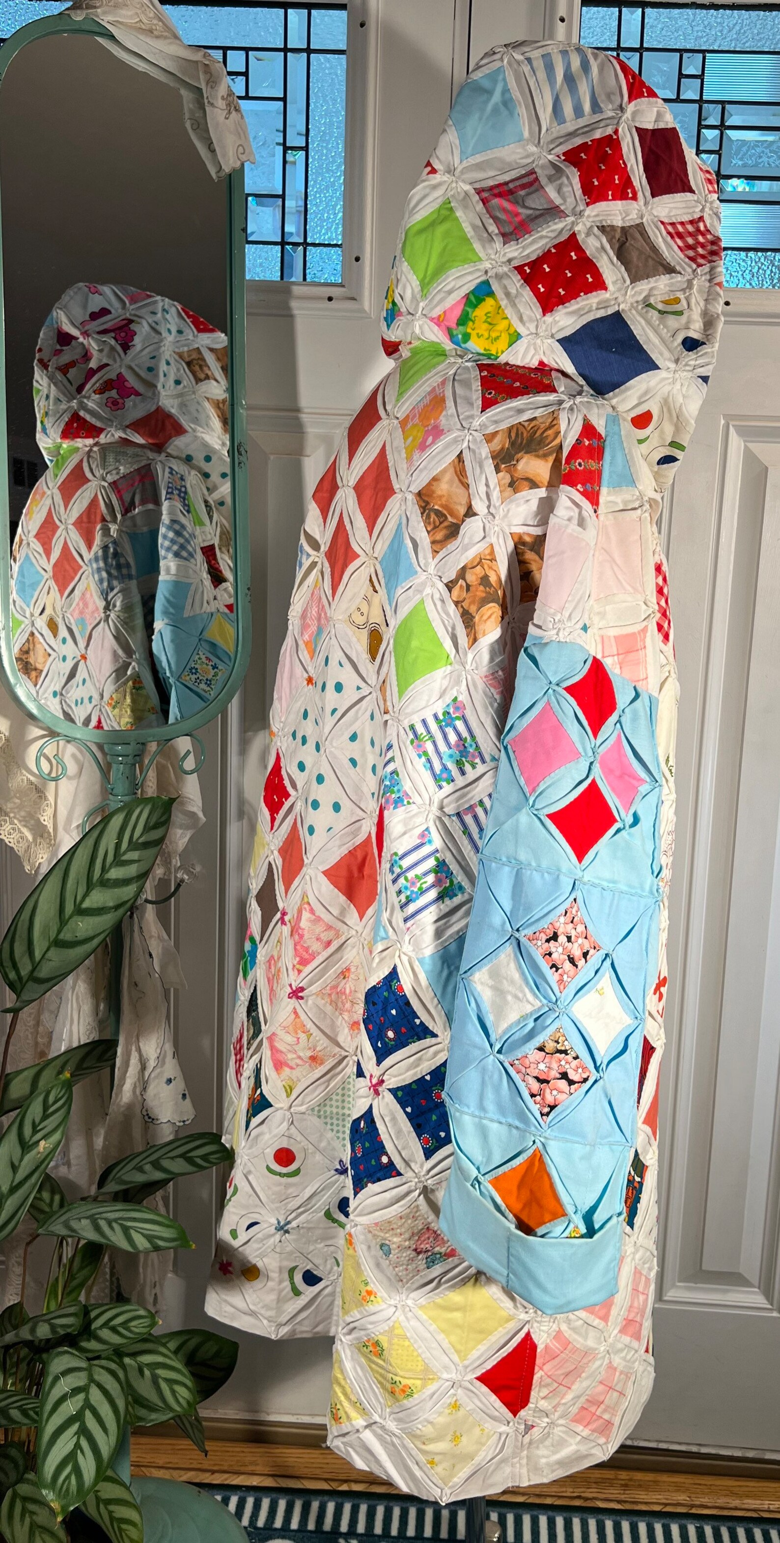 Large Combo ‘cathedral Window’ Patchwork Coat Upcycled From Vintage ...