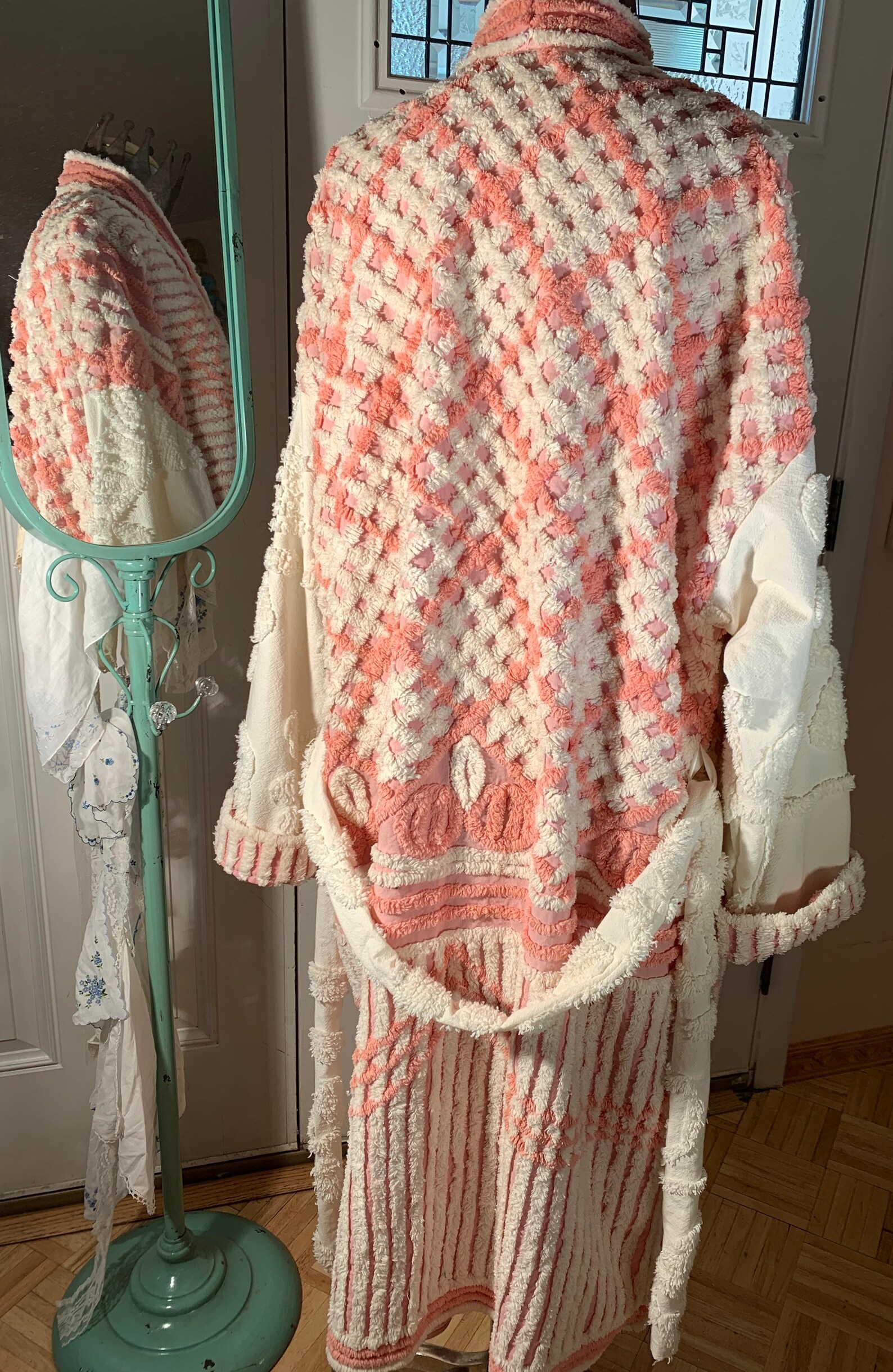 XL Heavy Plush peaches and Whipped Cream Chenille Bathrobe - Etsy