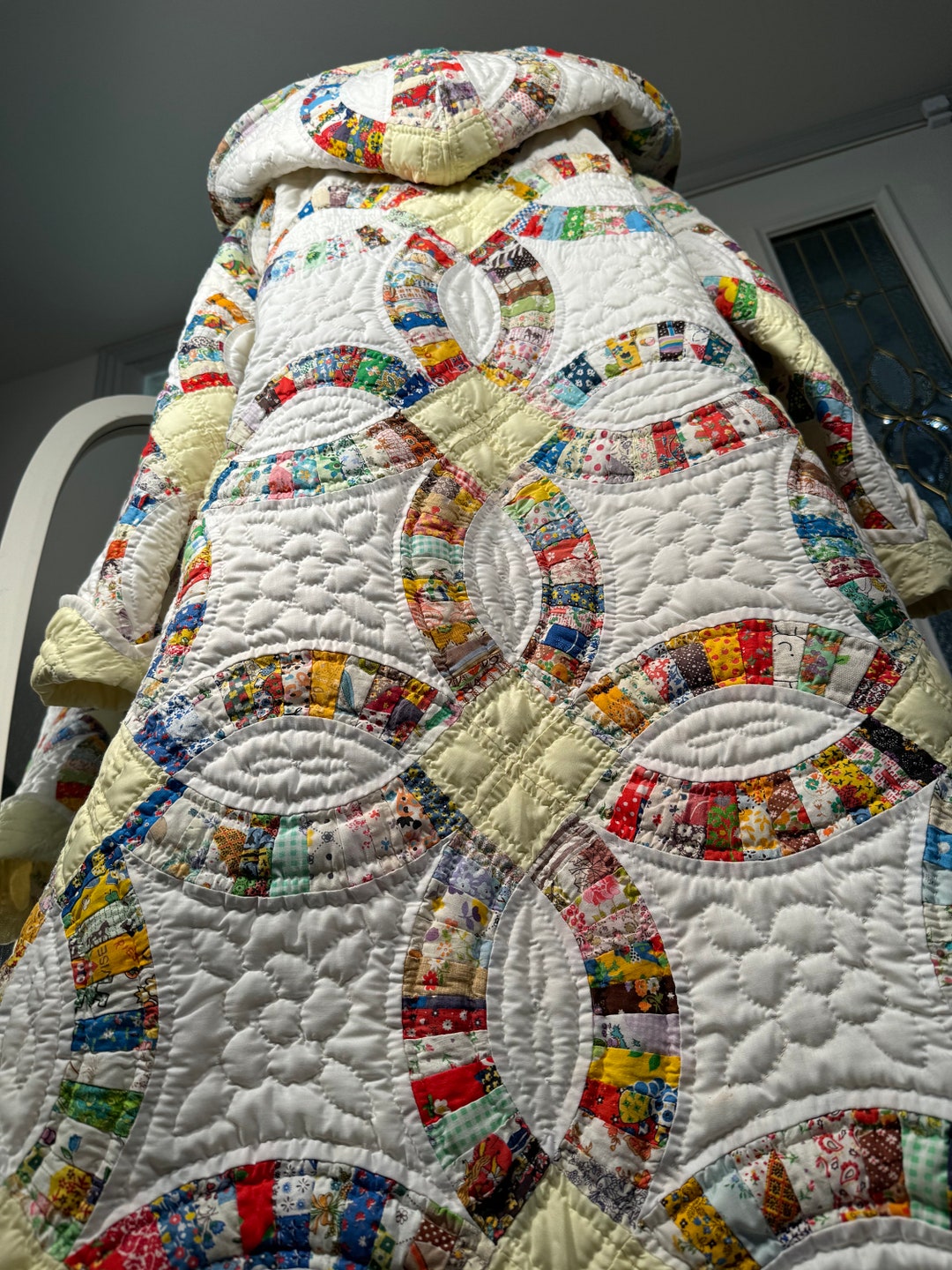XL Soft and Pristine ‘double Wedding Band’ Patchwork Quilt Coat ...