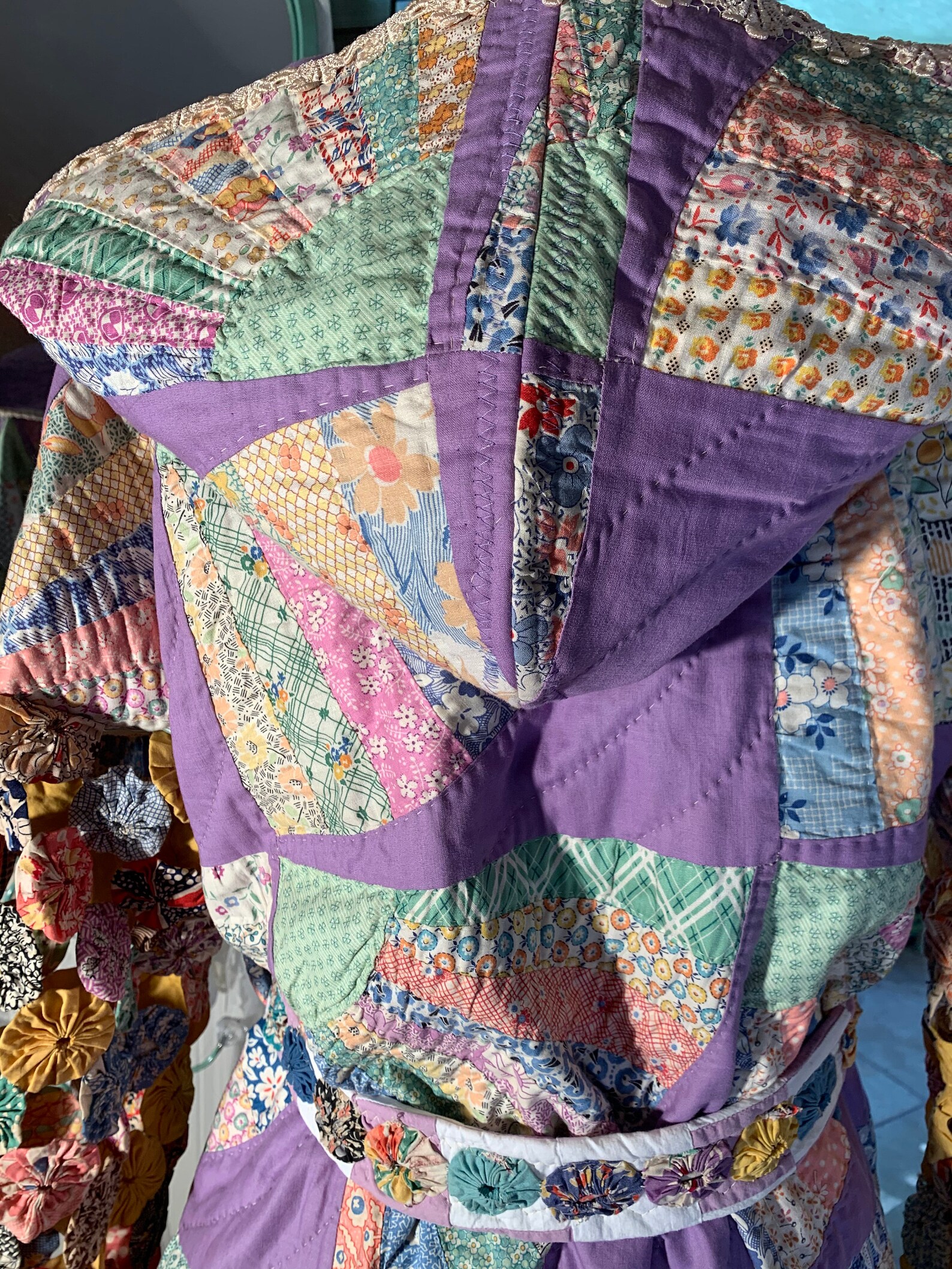Medium Vintage Upcycled Quilt Coat With Hood Created From Hand - Etsy