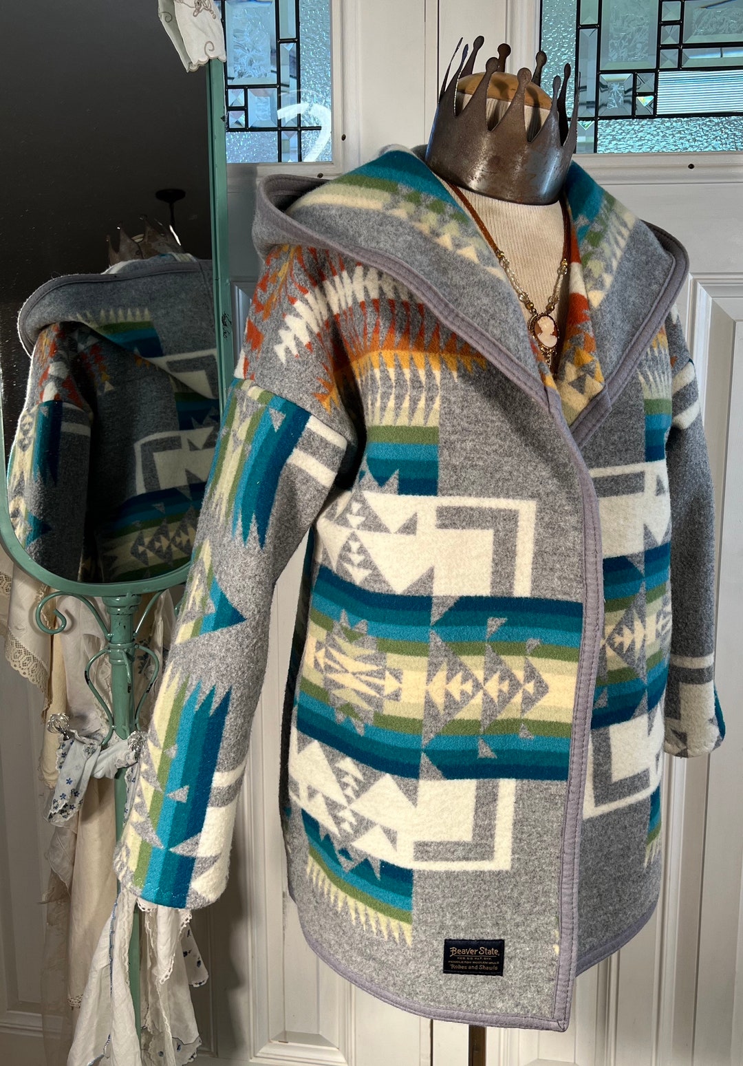 Extra Small famous Maker Wool Coat With Hood Upcycled From famous Maker ...