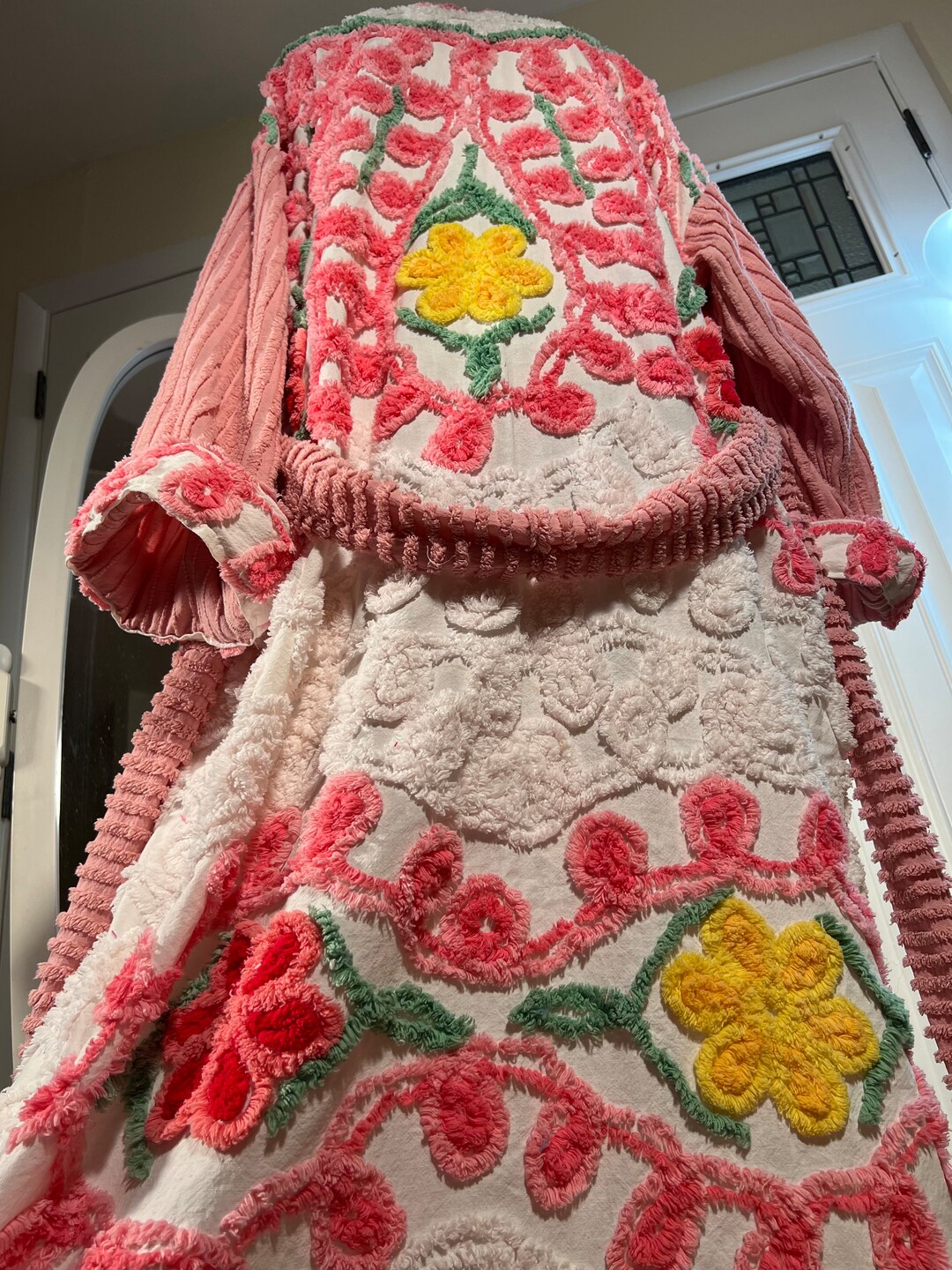 Large Plush “barbie’s Birthday Cake” Chenille Bathrobe Upcycled From Vintage Chenille Bedspreads ...