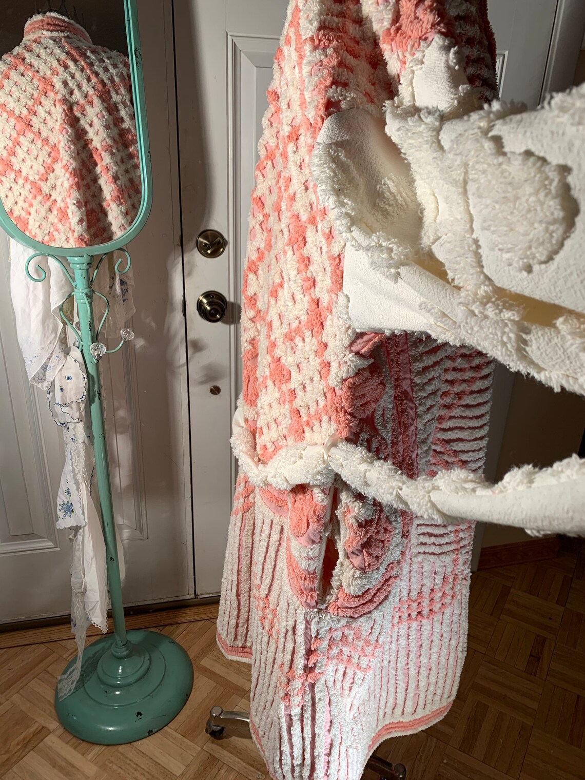 XL Heavy Plush peaches and Whipped Cream Chenille Bathrobe | Etsy