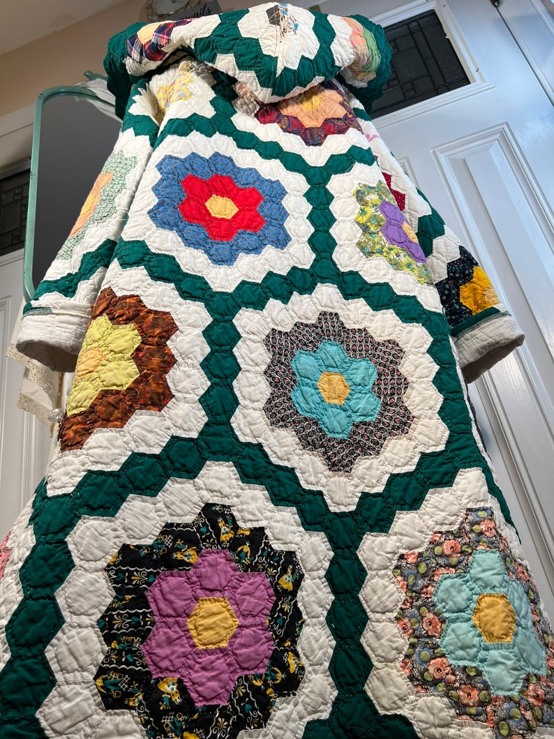 XL Vivid and Heavy grandmothers Flower Garden Duster Length - Etsy