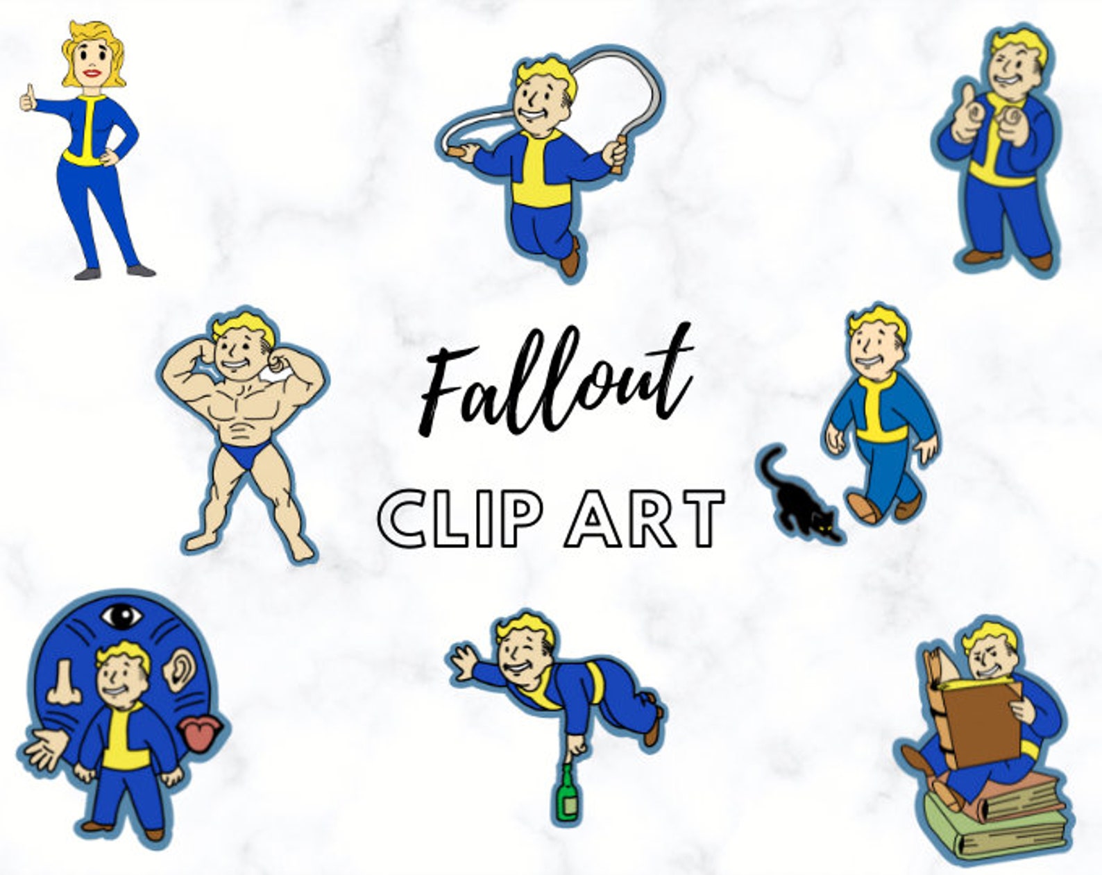 20 Fallout Clip Art Bundle Digital Stickers Commercial and - Etsy