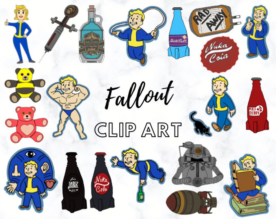 20 Fallout Clip Art Bundle Digital Stickers Commercial and Personal Use ...