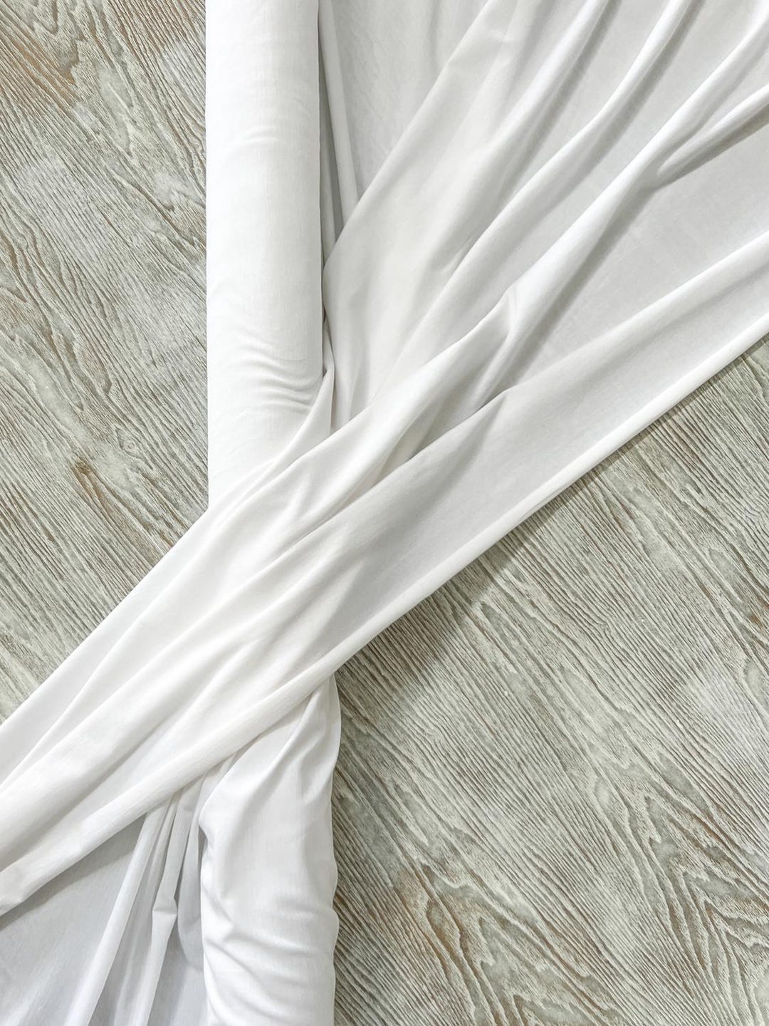 White Knit Jersey Fabric by the Yard Designer Fabric ATK00543R - Etsy