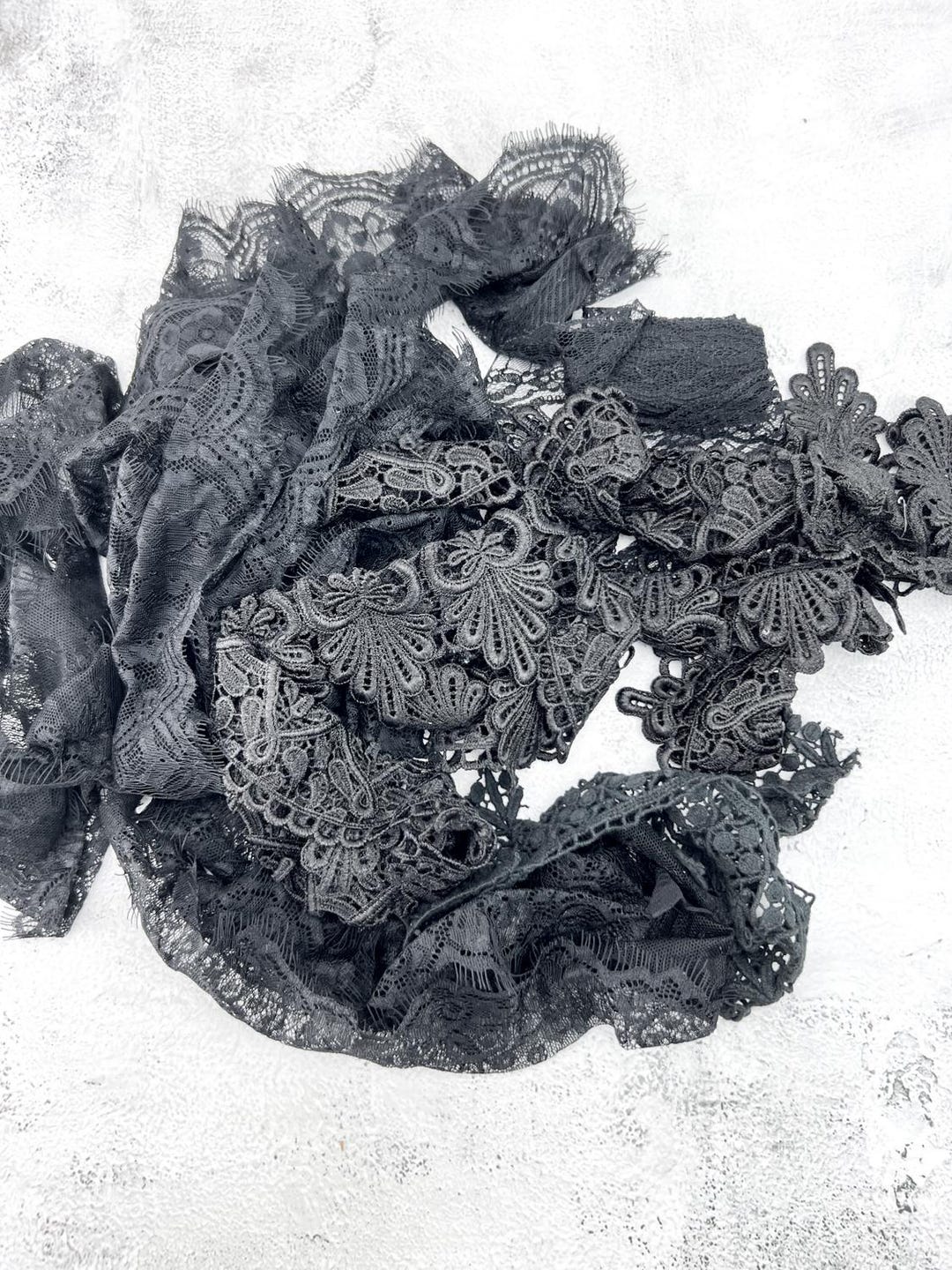 Black Lace Trims Variety Trim Scrap Pack Scrap Bundle Pack 6 Pieces ...
