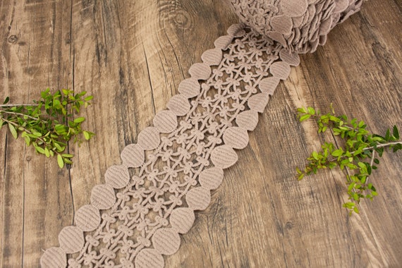Brown Wide Cotton Lace Trim 4 Inches Width by the Yard | Etsy