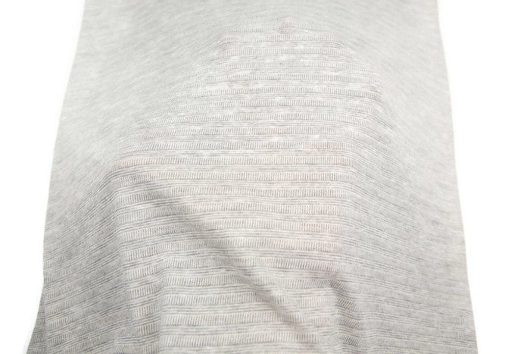 Heather Light Gray Fancy Stripe Sweater Knit Fabric 1 Yard and 21 ...