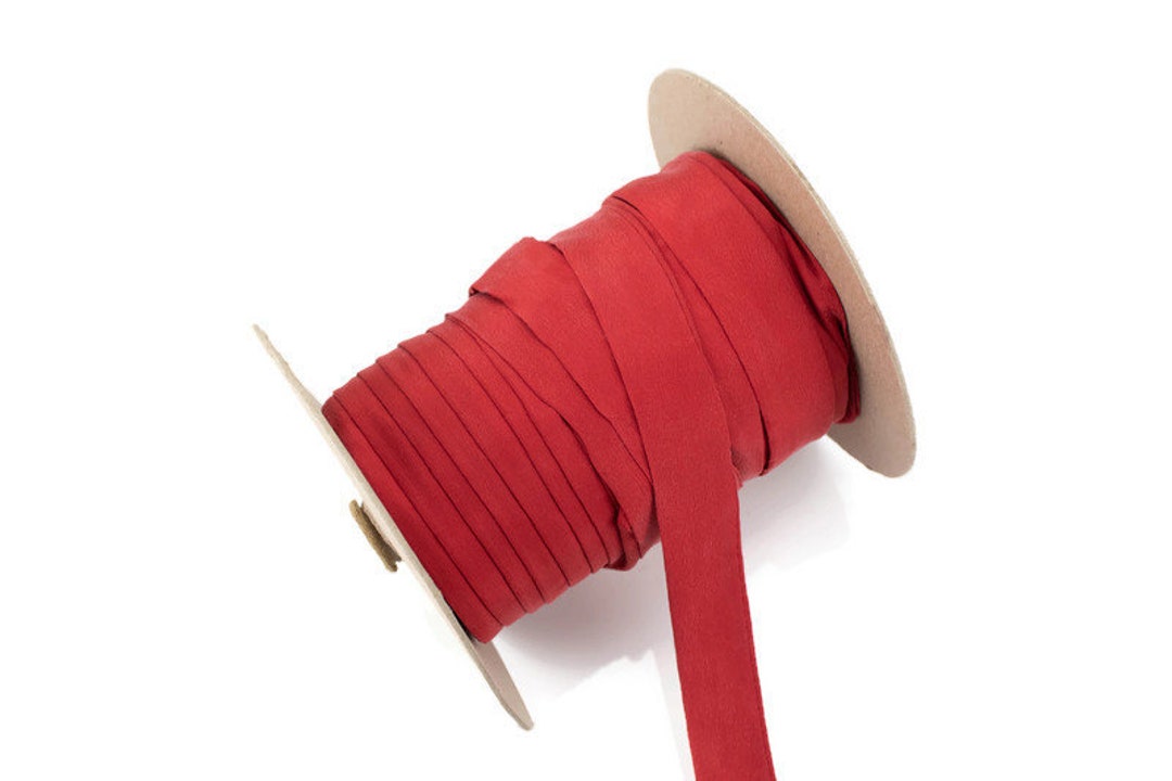 Dark Coral Washed Silk Satin Flat Trim Ribbon Straps Hollow Tube ...