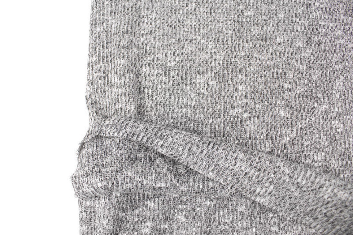 Heather Black and White Rib Sweater Knit Fabric by the Yard - Etsy
