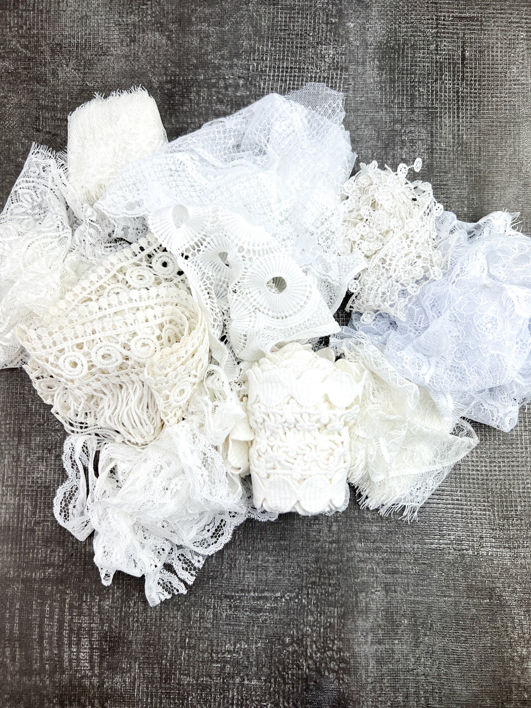 White Lace Trims Variety Trim Scrap Pack Scrap Bundle Pack 10 Pieces ...