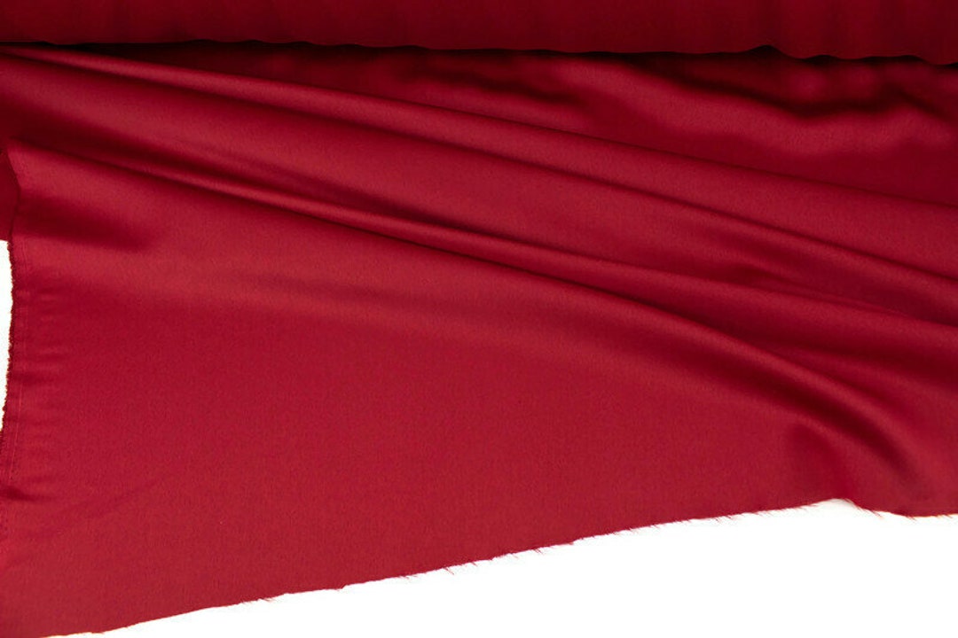 Deep Red Crepe Back Satin Fabric Designer Fabric Polyester by the Yard ...