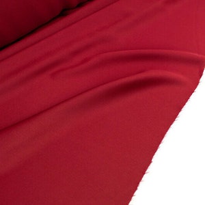 Deep Red Crepe Back Satin Fabric Designer Fabric Polyester by the Yard ...