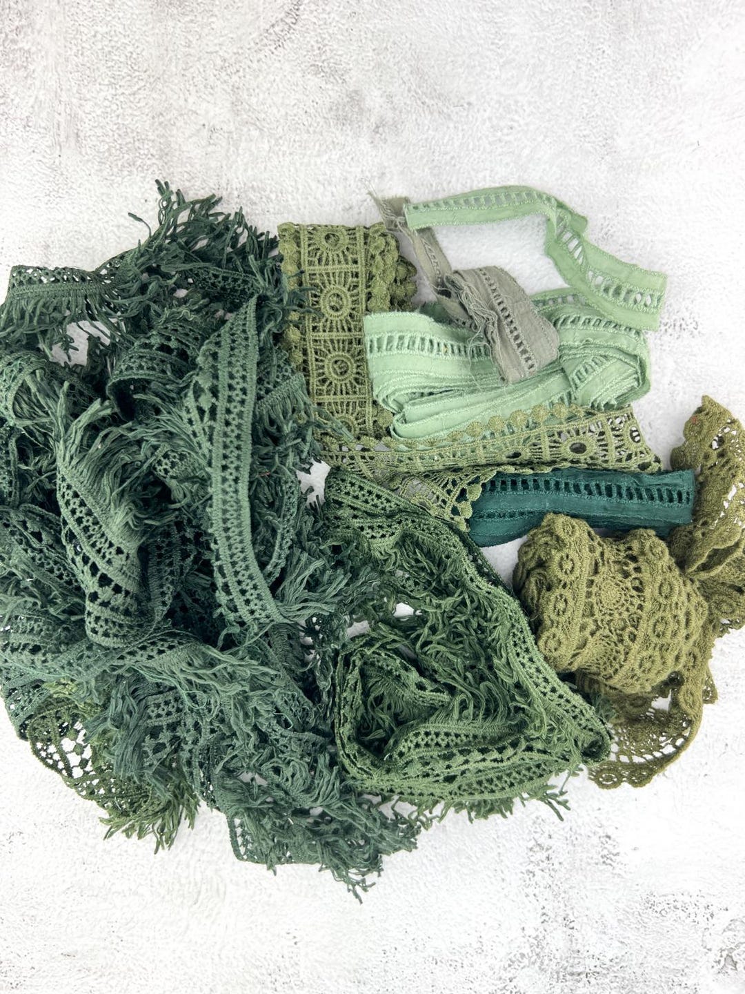 Green Lace Trims Variety Trim Scrap Pack Scrap Bundle Pack 12 Pieces ...