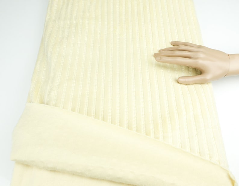 Light Yellow Plush Stripe Medium Weight Knit Fabric 1 Yard 22 - Etsy
