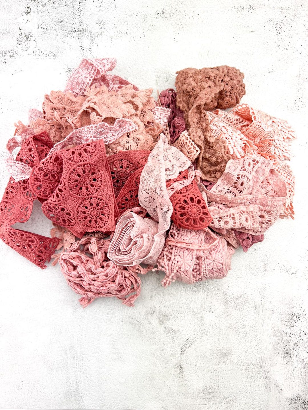 Blush Pink Lace Trims Variety Trim Scrap Pack Scrap Bundle Pack 11 ...