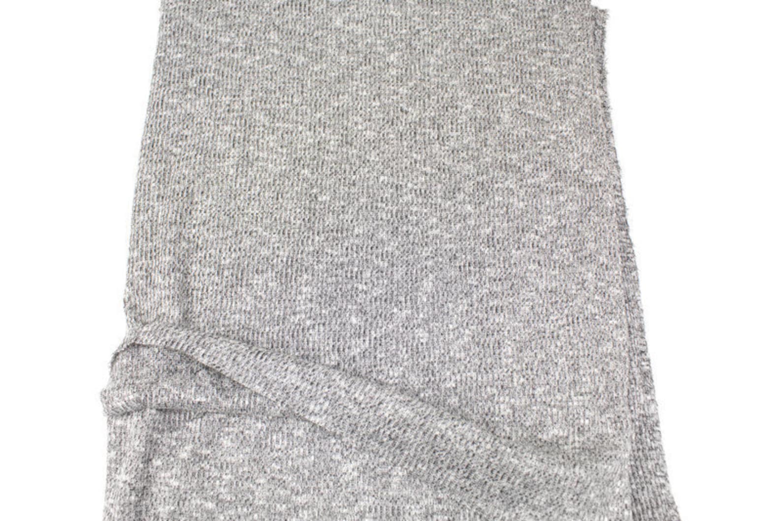 Heather Black and White Rib Sweater Knit Fabric by the Yard - Etsy