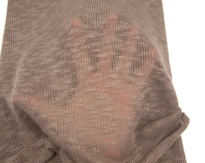 Heather Milk Chocolate Brown Open Weave Knit Sweater Knit Fabric ...