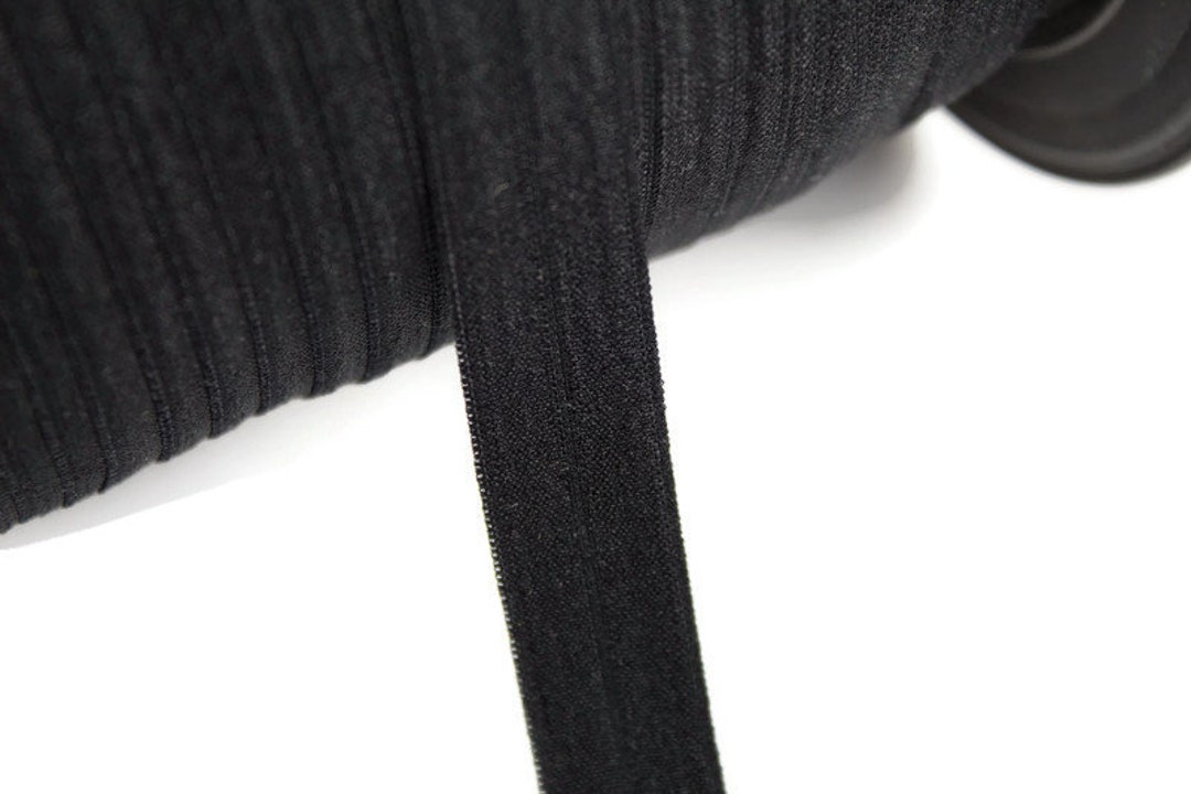 Black Fold Over Elastic Trim 5 Yards ELT00122 - Etsy